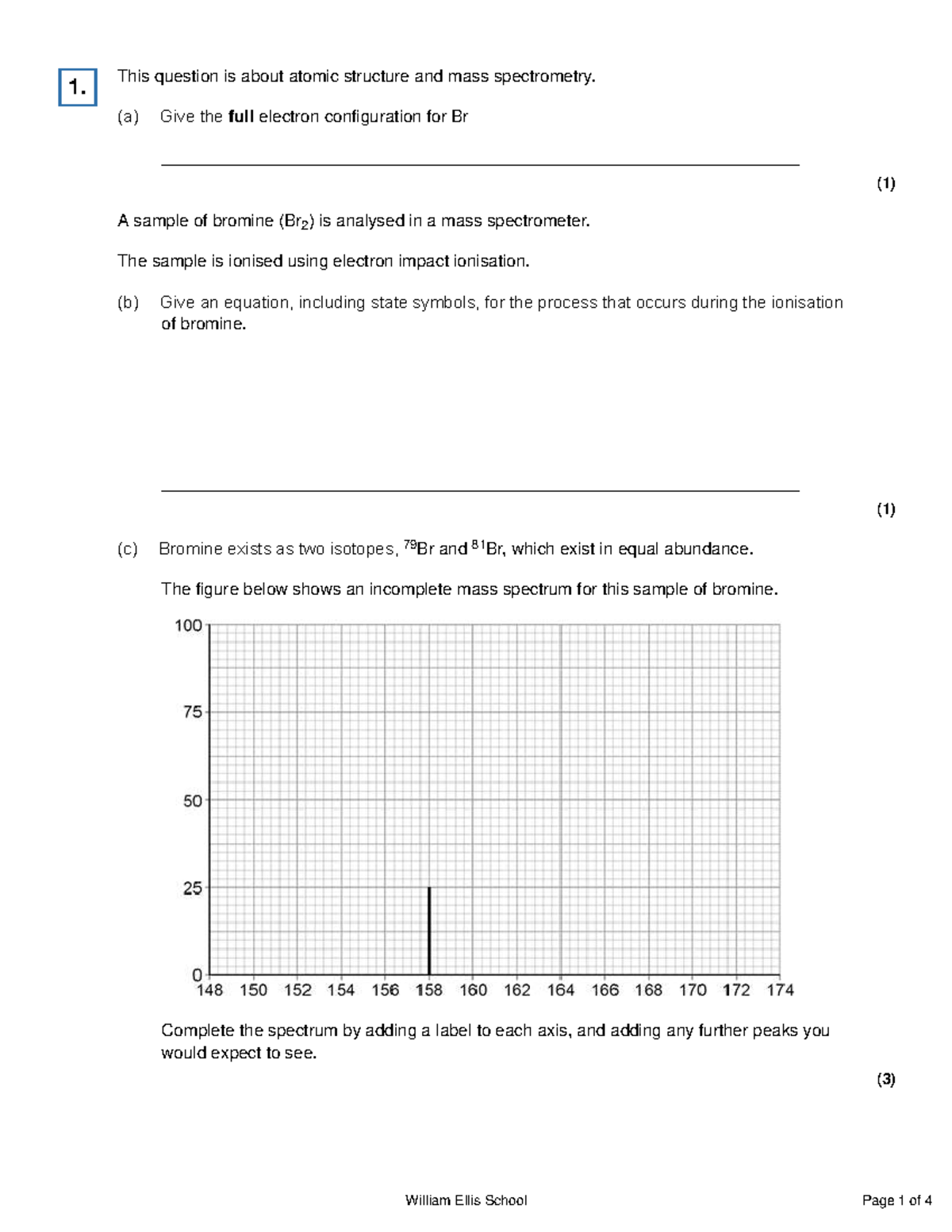 Atomic Structure & Mass Spectrometry Analysis (Chem 42) - Studocu