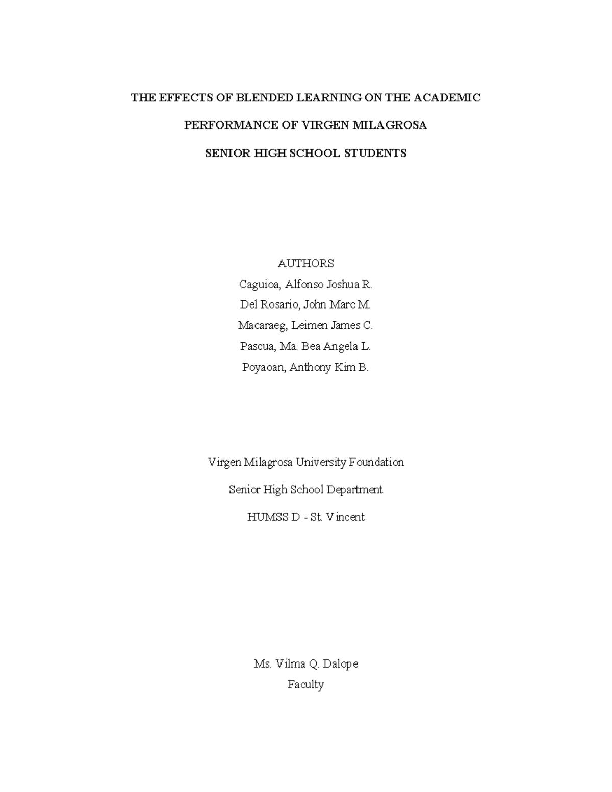 Group 6 - RRL - nothing - THE EFFECTS OF BLENDED LEARNING ON THE ...