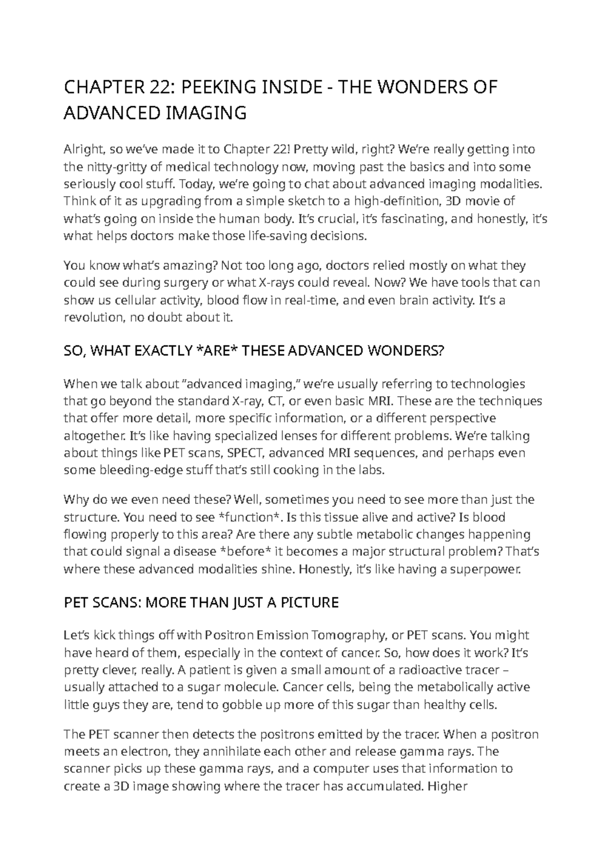 CHAPTER 22: ADVANCED IMAGING MODALITIES IN MEDICAL TECH - Studocu