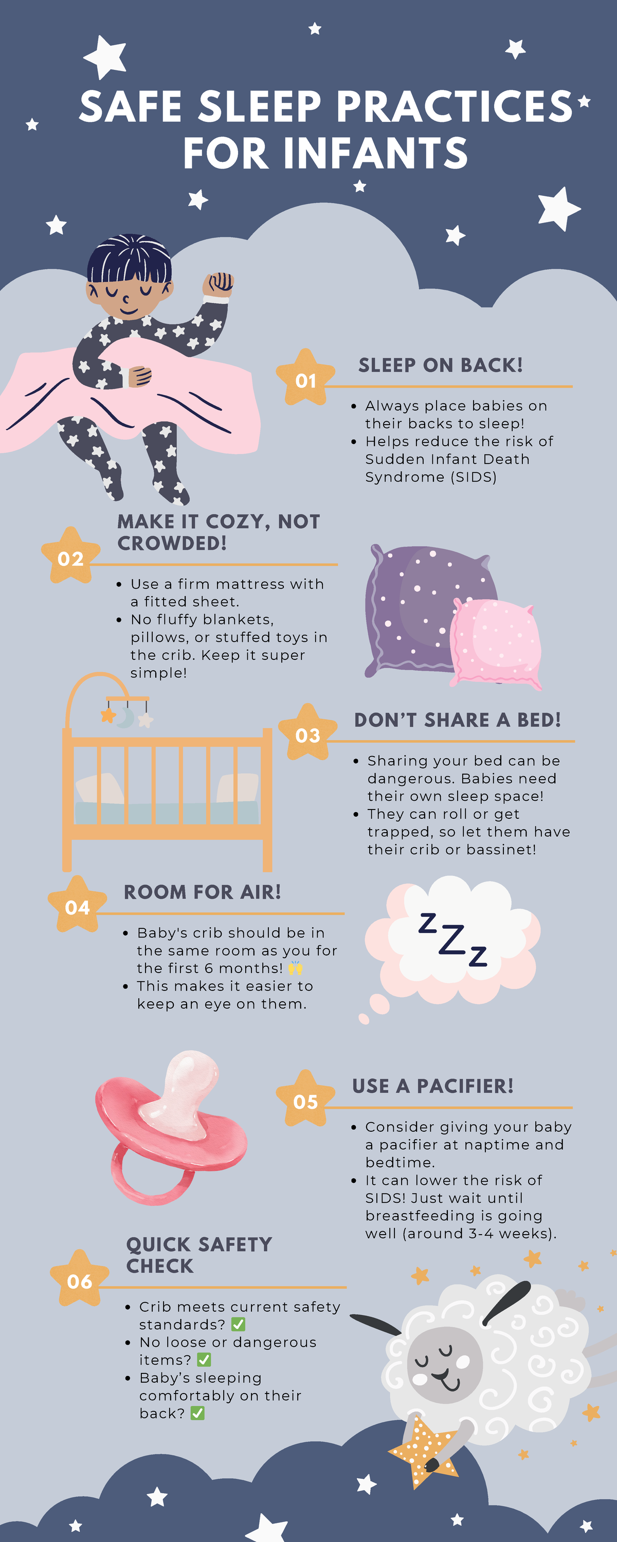 Blue Cute Baby Sleep Training Infographic - 01 SAFE SLEEP PRACTICES FOR ...
