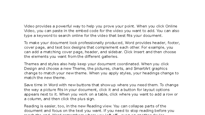Enhancing Your Document with Video and Design Tools in MS Word - Studocu