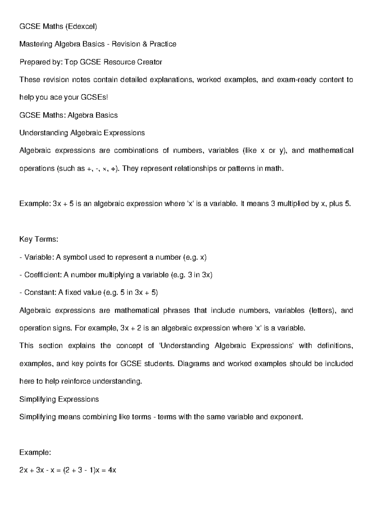 GCSE Maths Quadratics Edexcel - GCSE Maths (Edexcel) Quadratic ...