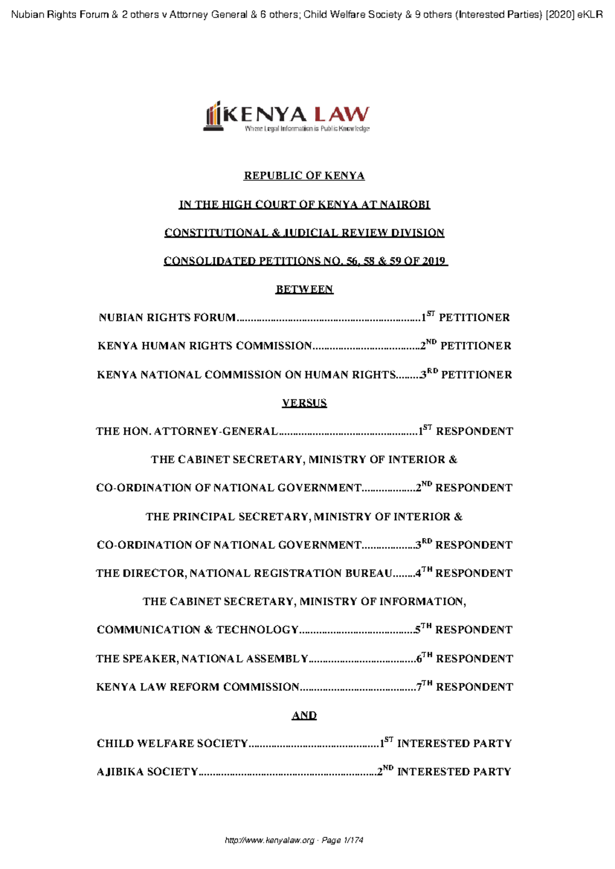 Huduma Namba Case Study: Civil Rights Implications and Review - Studocu