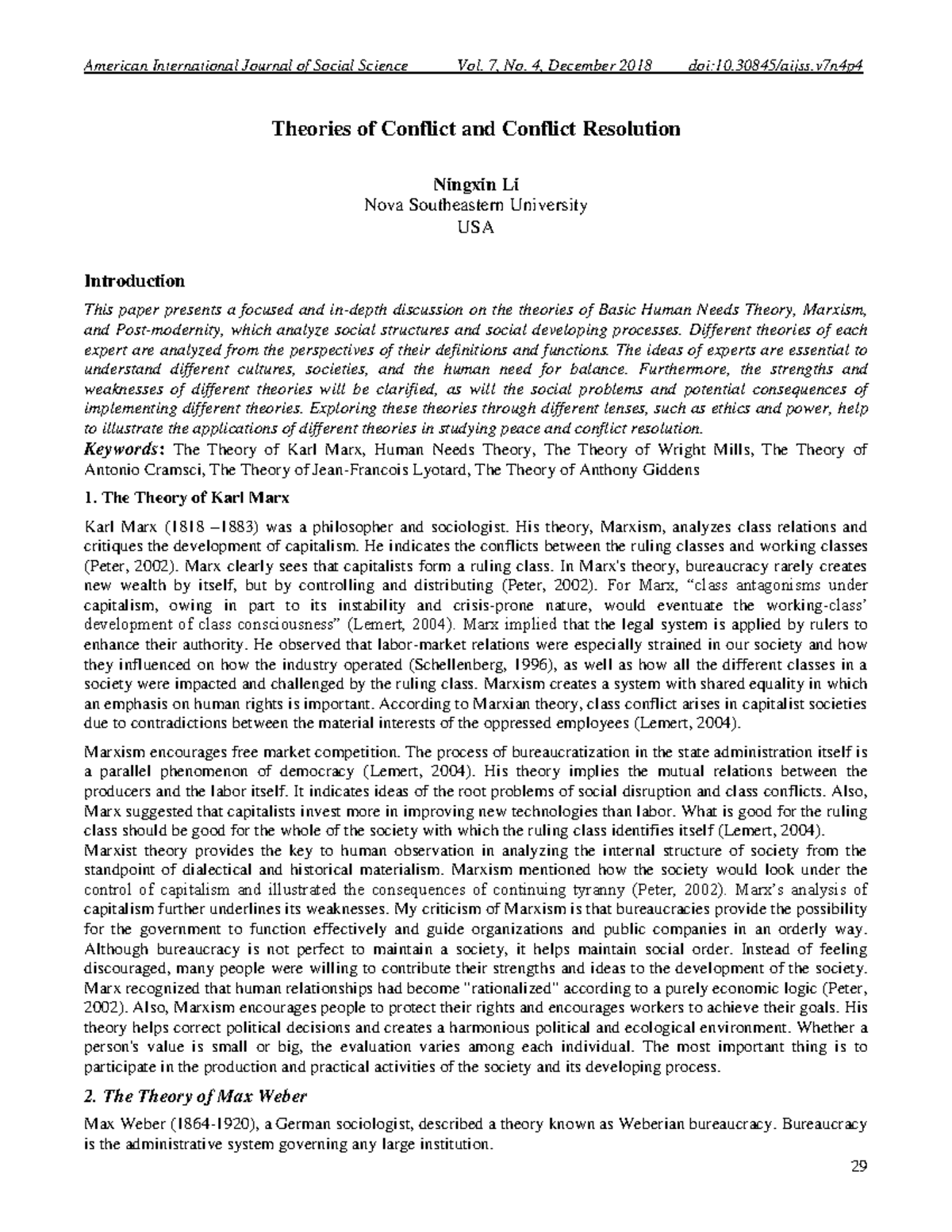Theories of Conflict Resolution: Insights and Applications (SSCI 101 ...