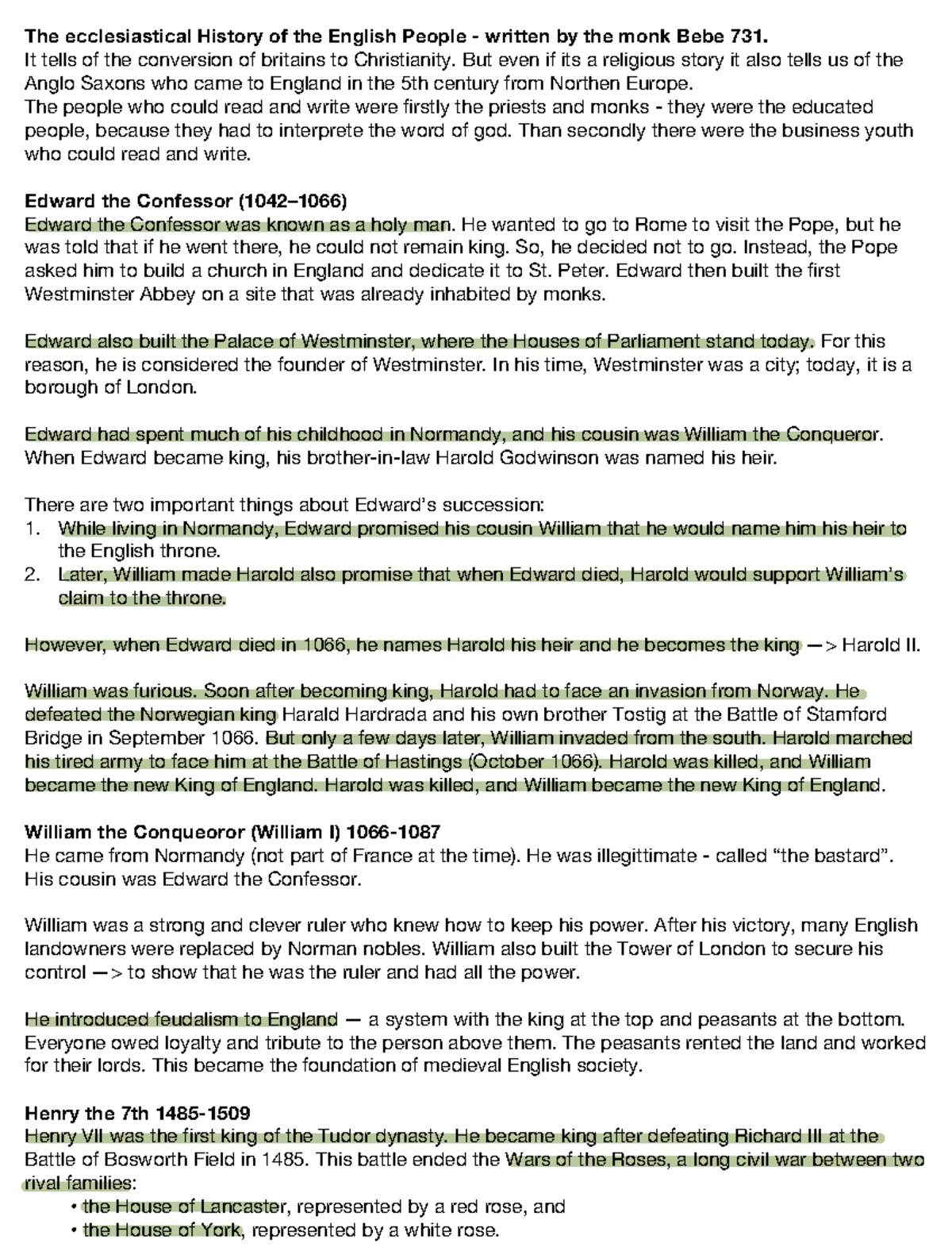 Kings and Queens of England: A Historical Overview (HIST 101) - Studocu