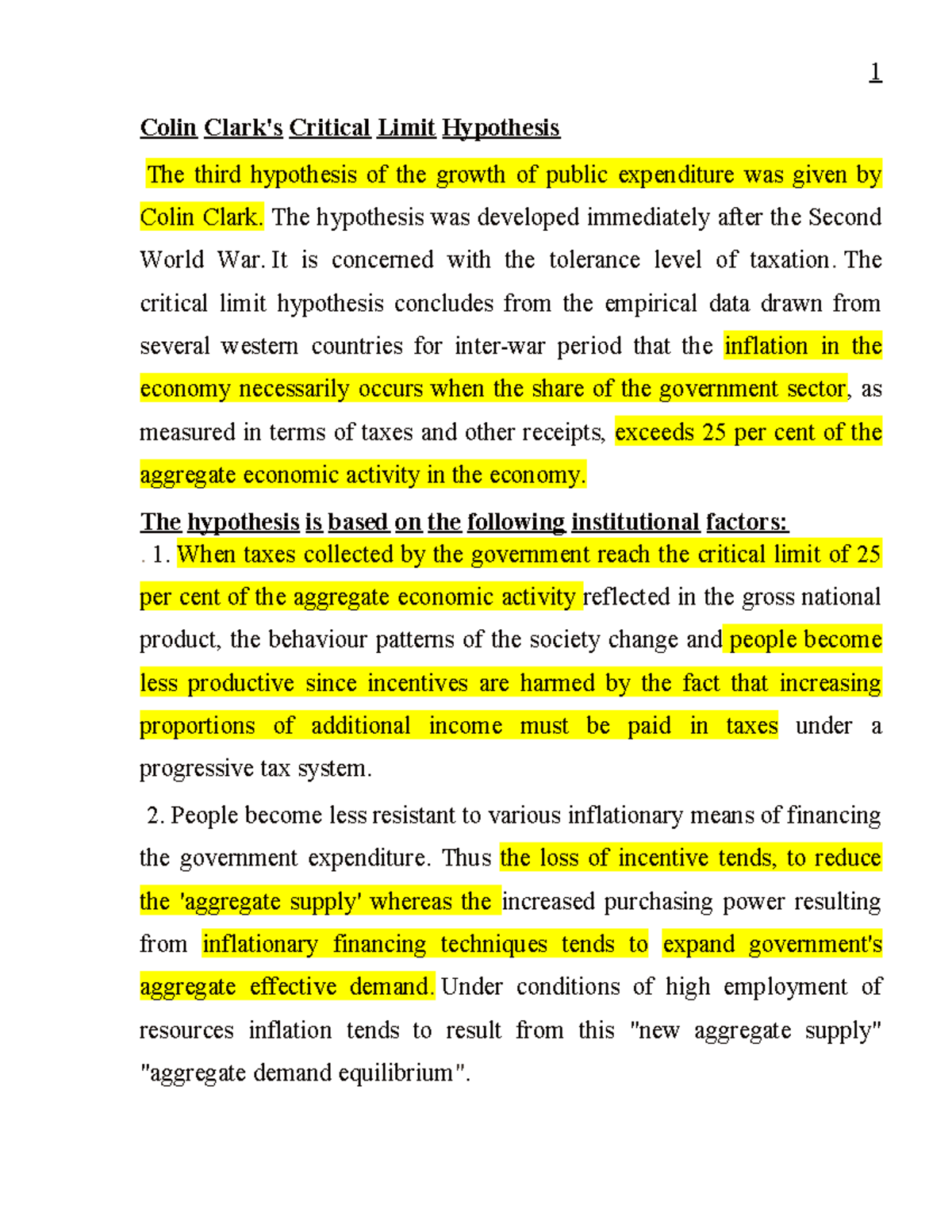 Colin Clark's Critical Limit Hypothesis: Insights on Taxation Impact ...