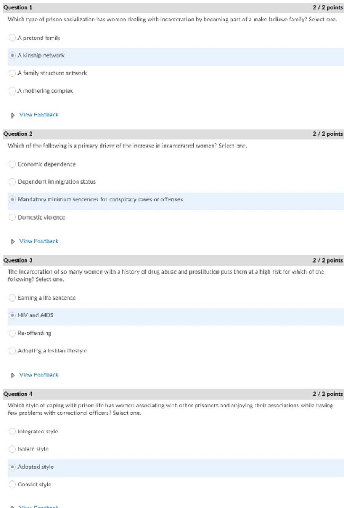 6-3 Module Six Quiz - Women in Incarceration and Social Issues - Studocu
