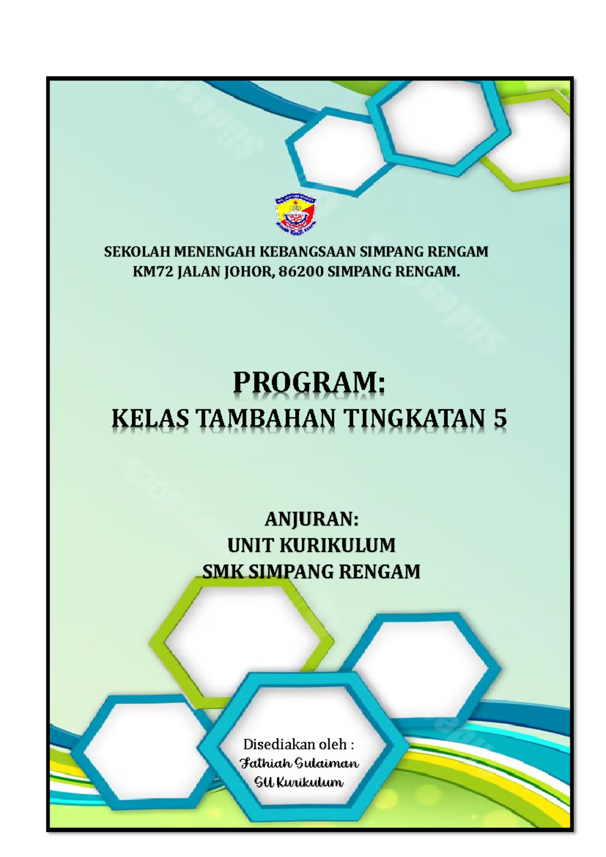 Laporan Program Kelas Tambahan SPM 2024 Tingkatan 5 - Studocu