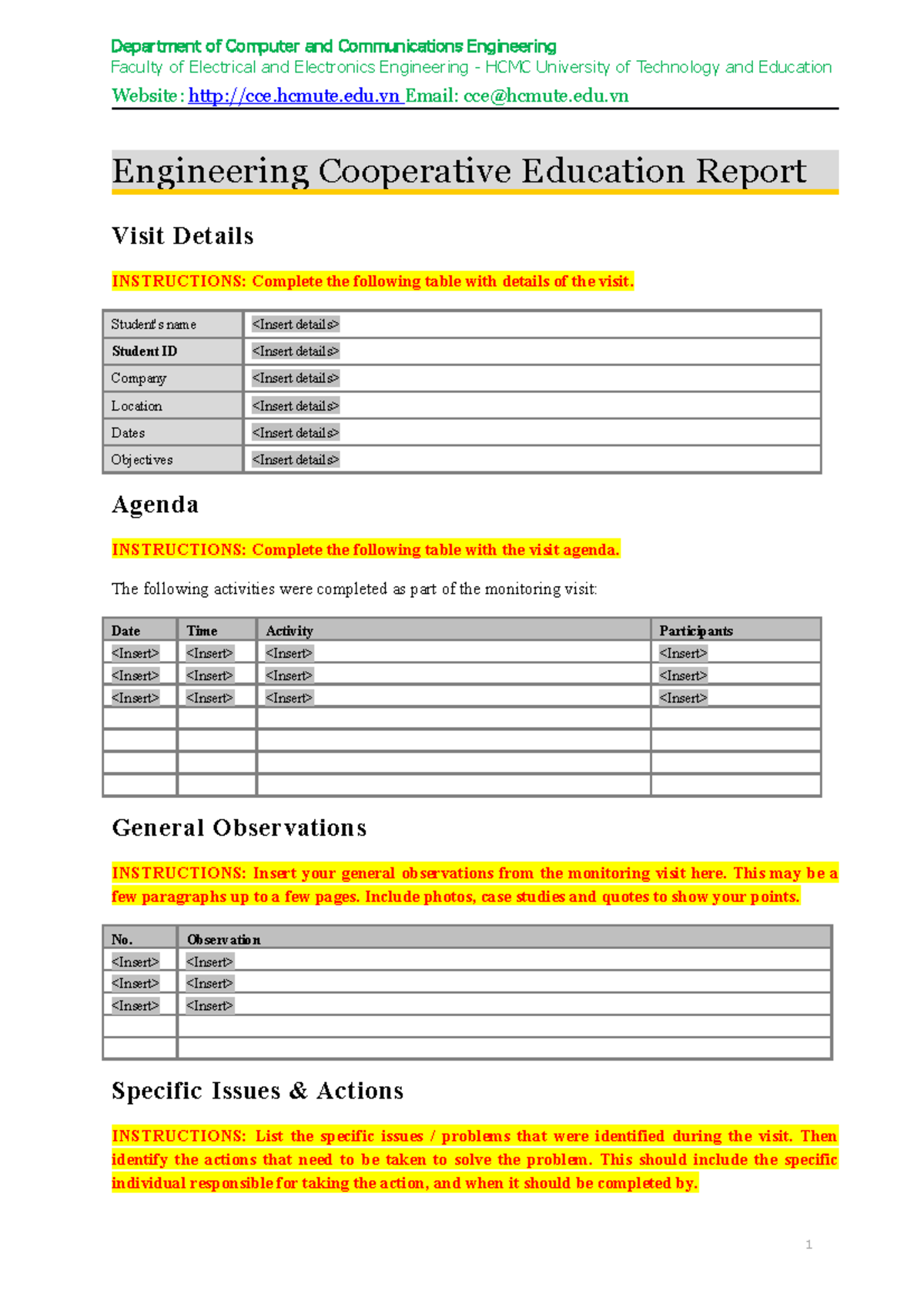 20211006-COOP Report-Template - Faculty of Electrical and Electronics Engineering - HCMC ...