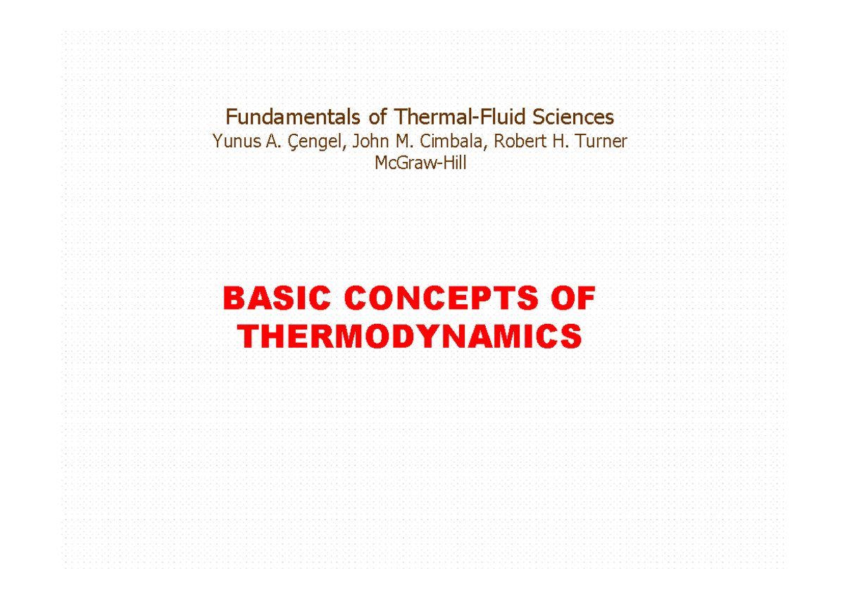 Thermodynamics Lecture Notes: Key Concepts & Energy Analysis - Studocu