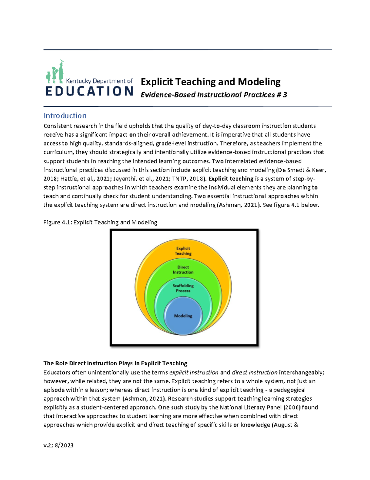 EBIP 3 Explicit Teaching and Modeling - Explicit Teaching and Modeling ...