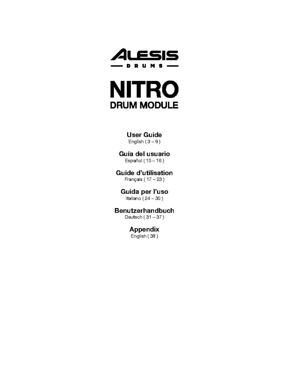 Nitro Drum Module User Guide (English, Español, Français, Italiano ...
