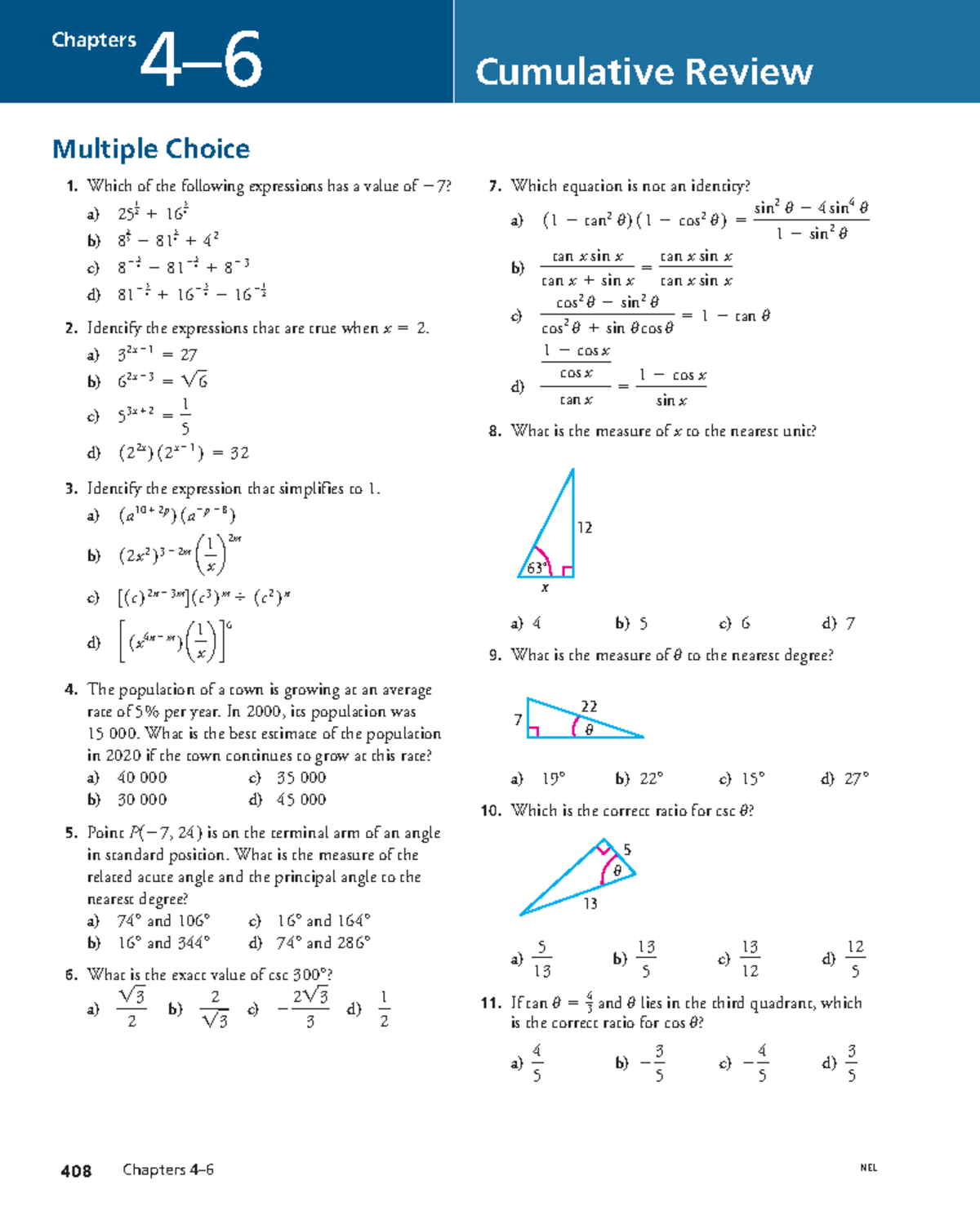 Chapters 4 to 6 Review Homework Solutions and Questions - Studocu