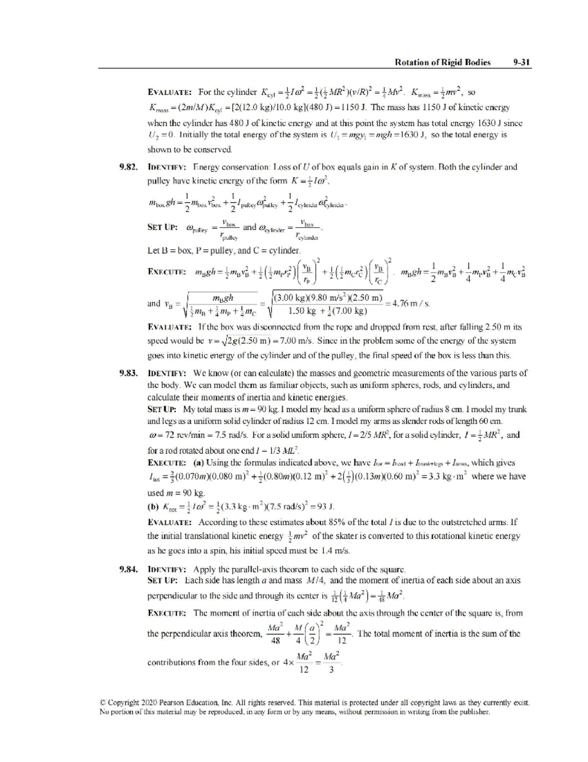 Physics 1150: Rotation of Rigid Bodies - Energy Conservation & Inertia ...