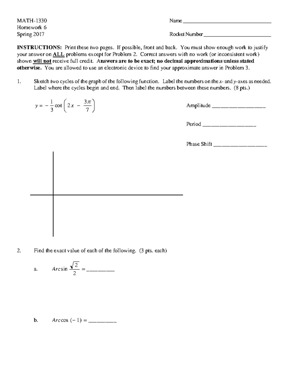 Problems 6MWF - Homework - MATH-1330 Name ...