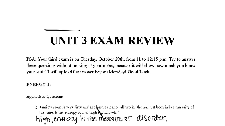 UNIT 3 EXAM Review - Mock Exam Questions and Key Concepts - Studocu