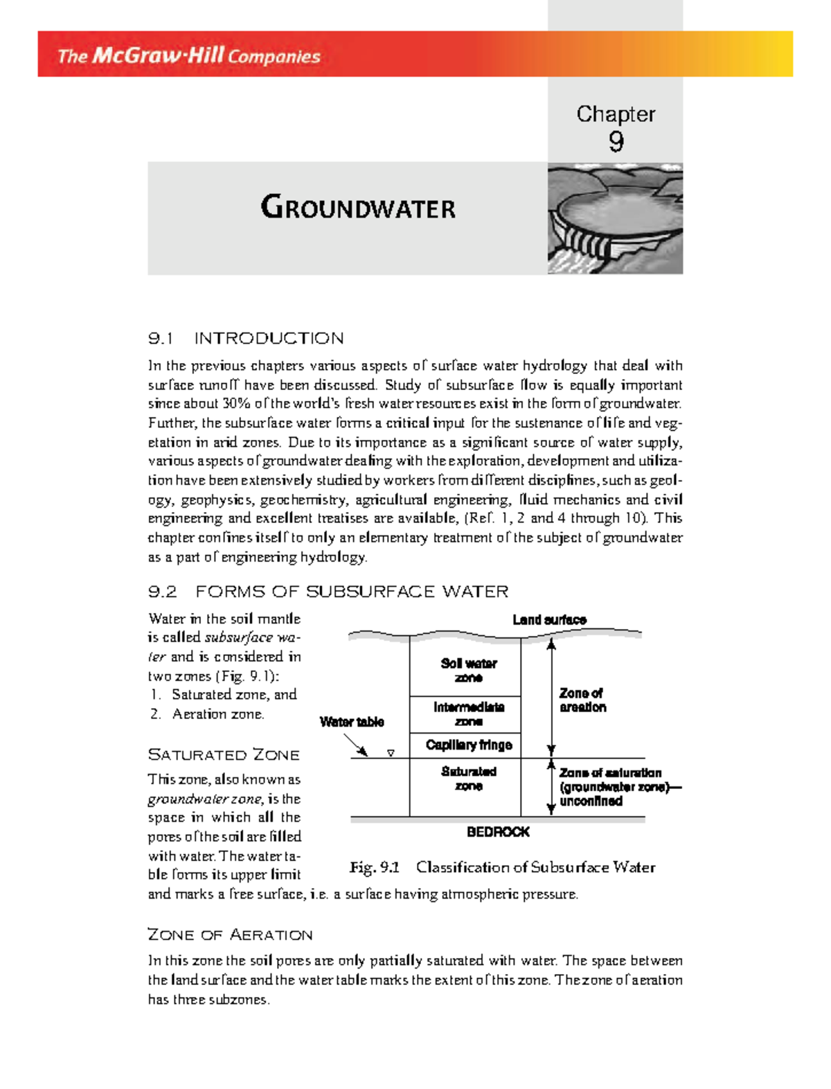 Chapter 9: Groundwater - An Overview of Subsurface Water Dynamics - Studocu