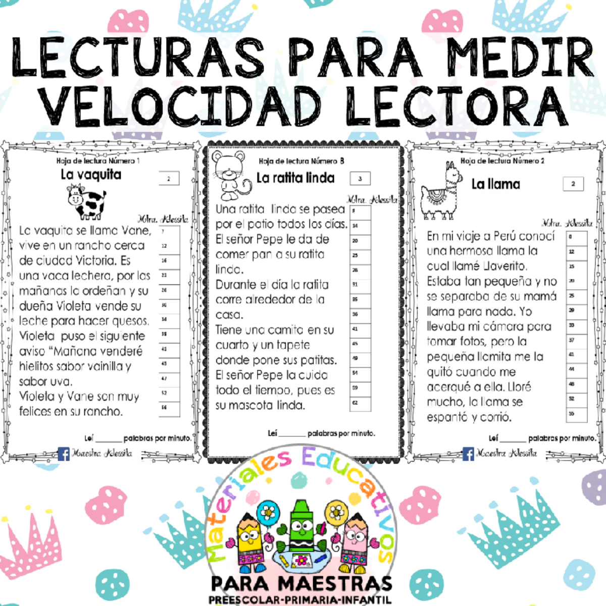 Lecturas para medir velocidad lectora recopilado por Materiales Educativos para Maestras ...