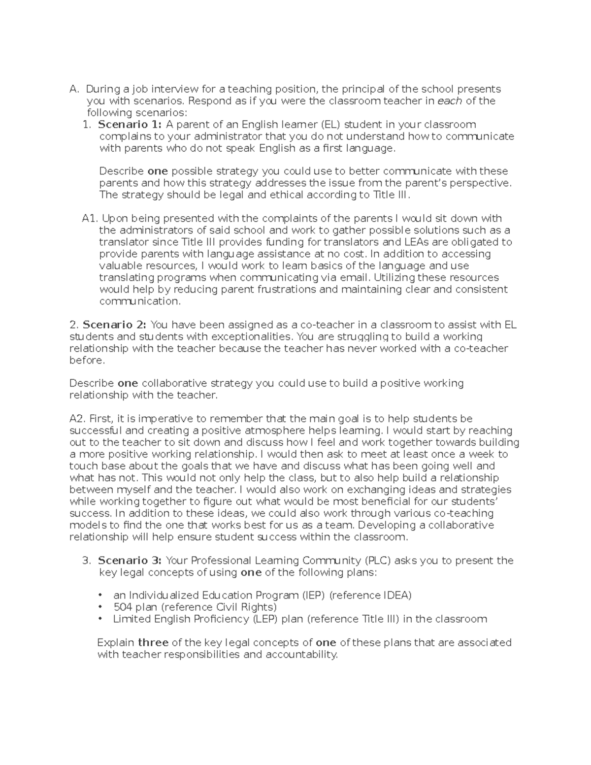 D096 task3 Fundamentals of Diverse Learners passed first time - A ...