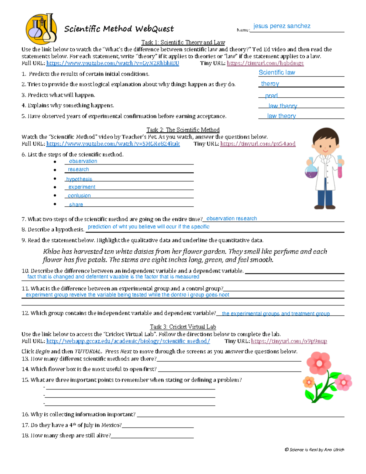 Scientific Method WebQuest - Analysis and Activities for Science ...