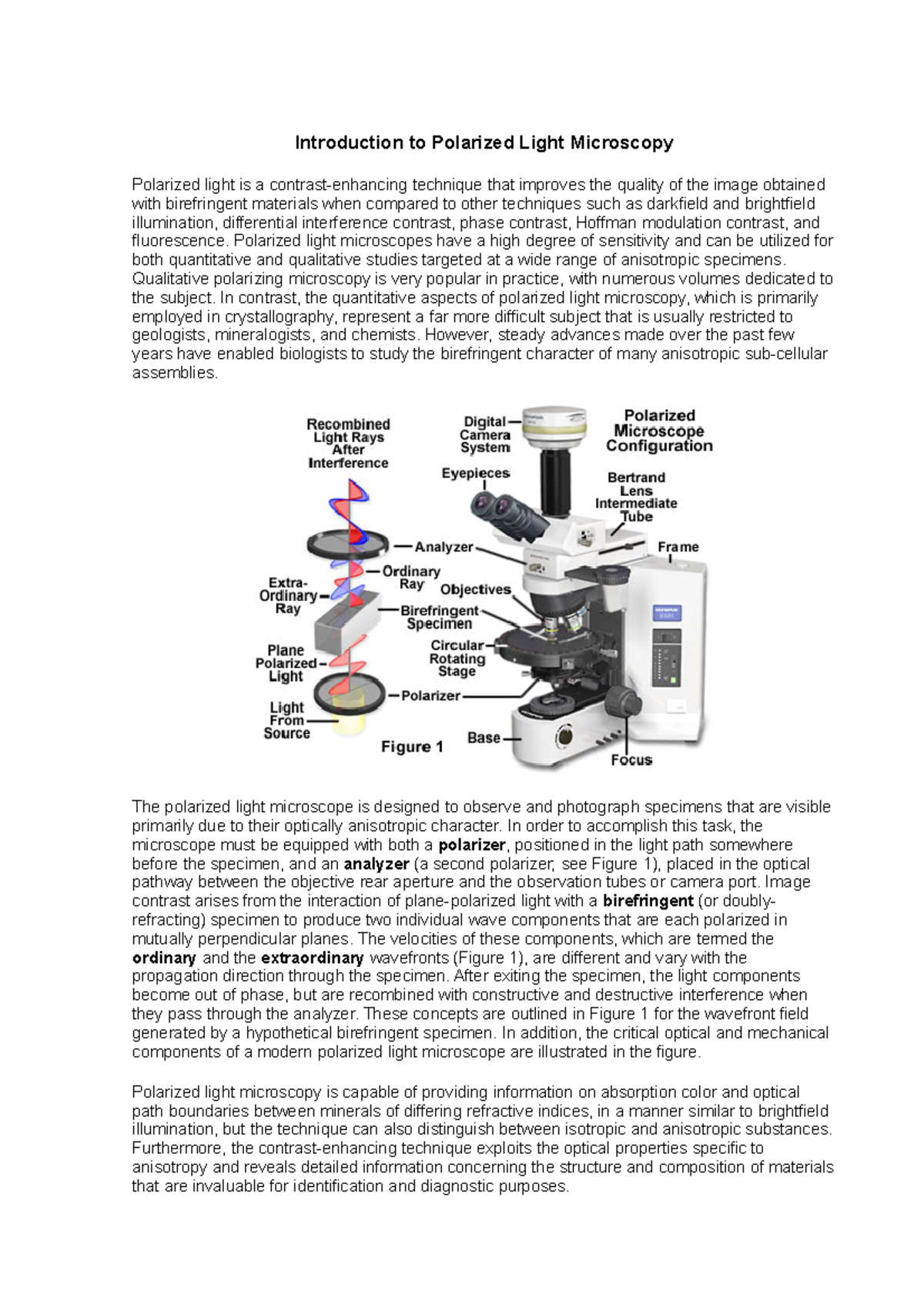 Introduction to Polarized Light Microscopy - Introduction to Polarized ...