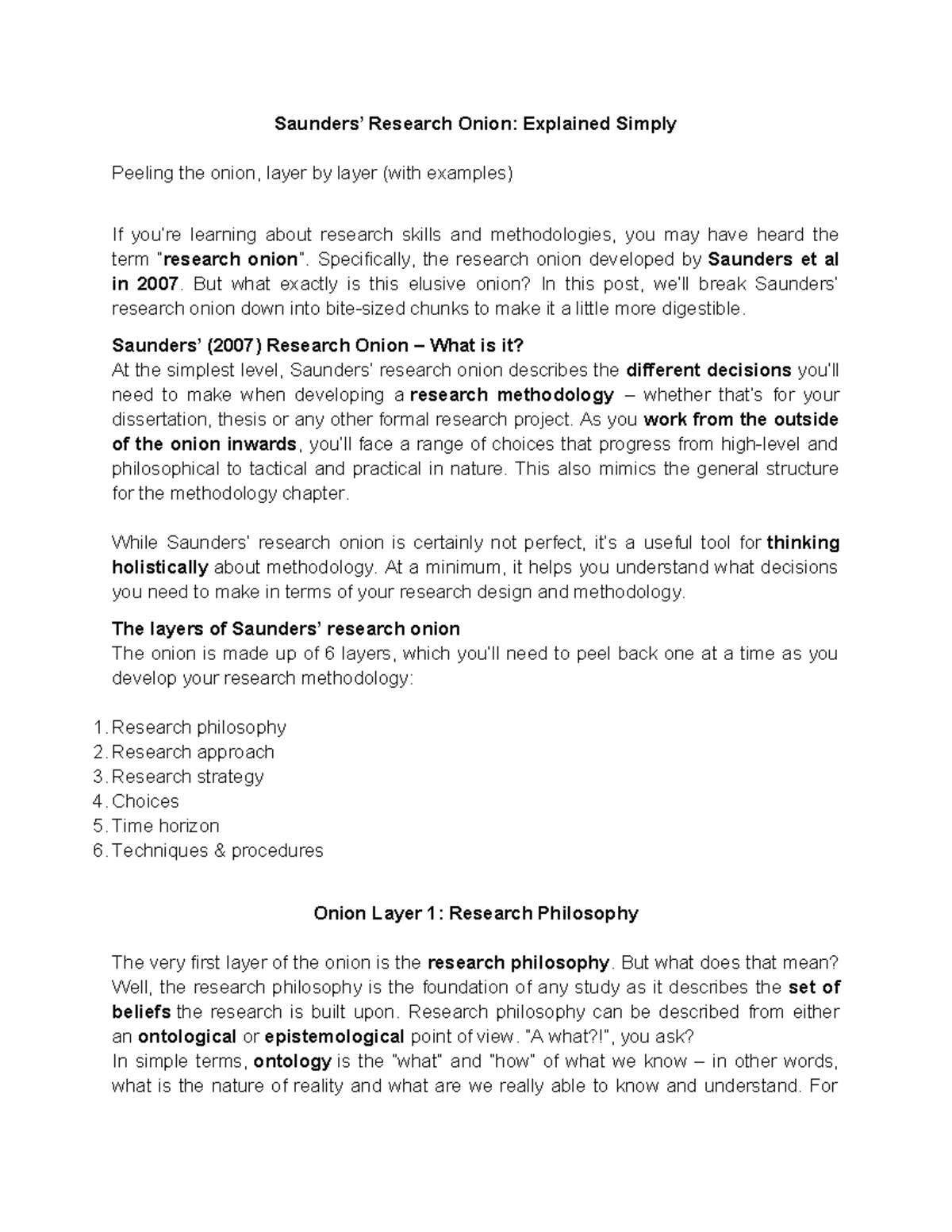 Saunders-Research Onion Explained: Layers and Methodology Insights ...