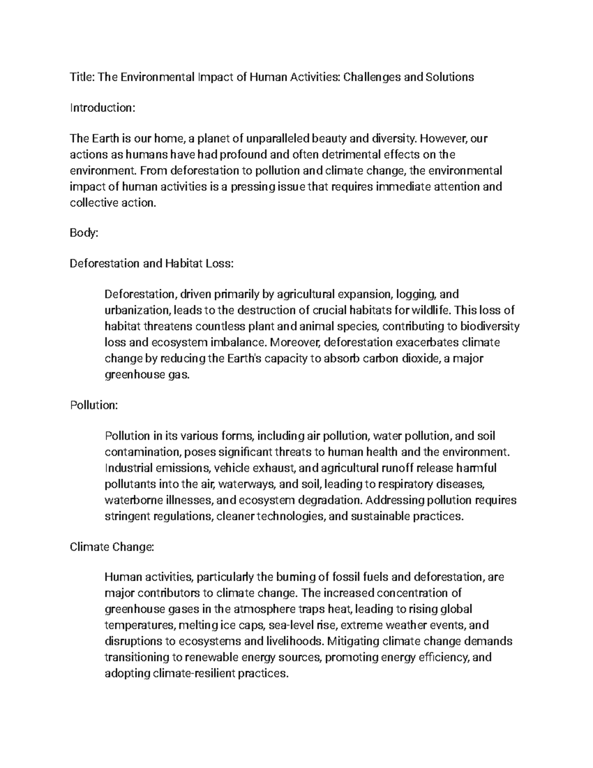 The Environmental Impact of Human Activities: Challenges & Solutions ...