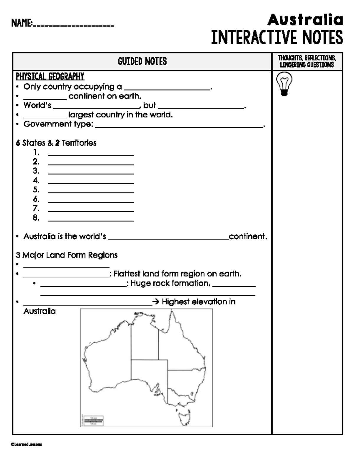 Australia PHYSICAL GEOGRAPHY INTERACTIVE NOTES & REFLECTIONS - Studocu