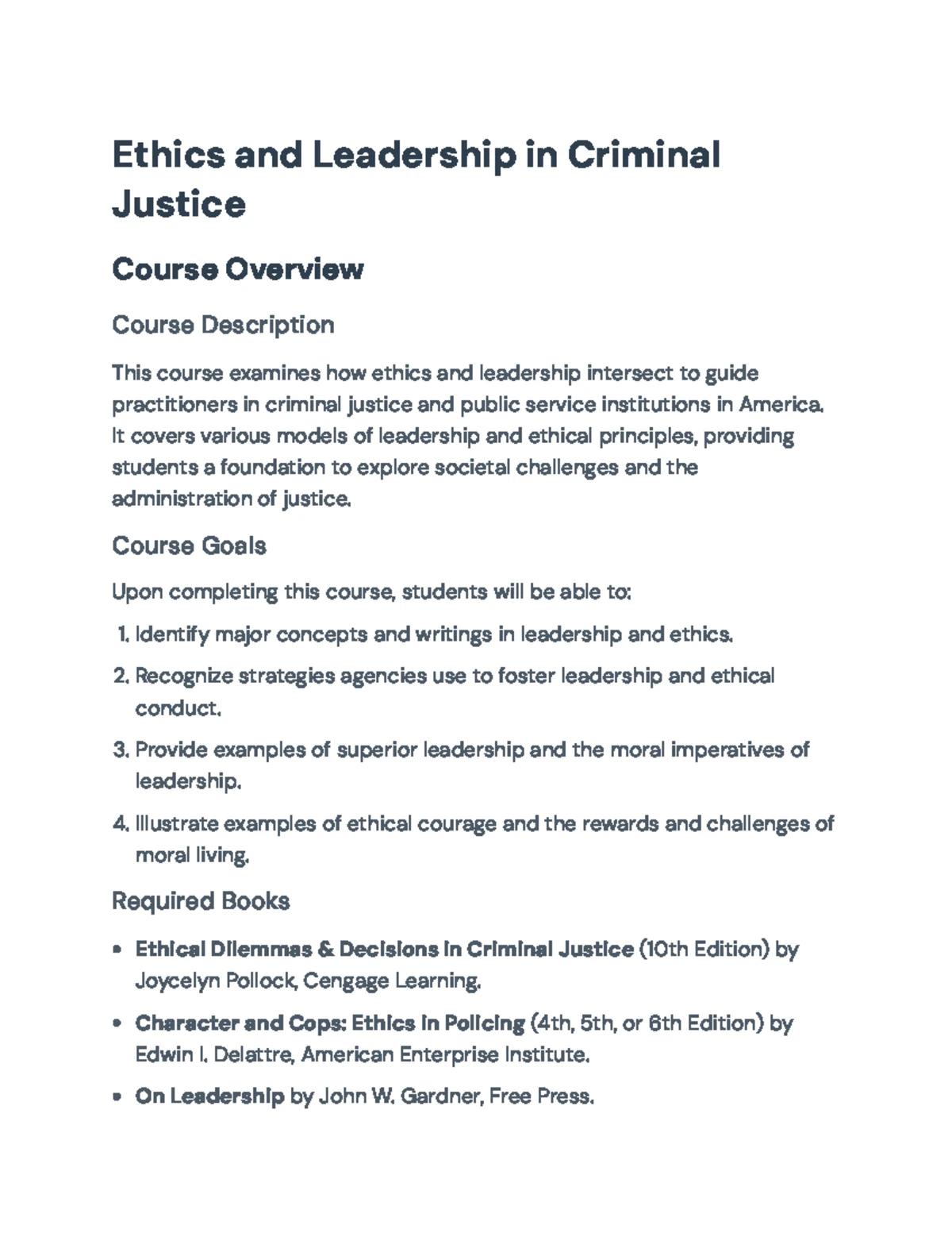 CJ Ethics: Exploring Dilemmas in Criminal Justice Systems from Pollock ...