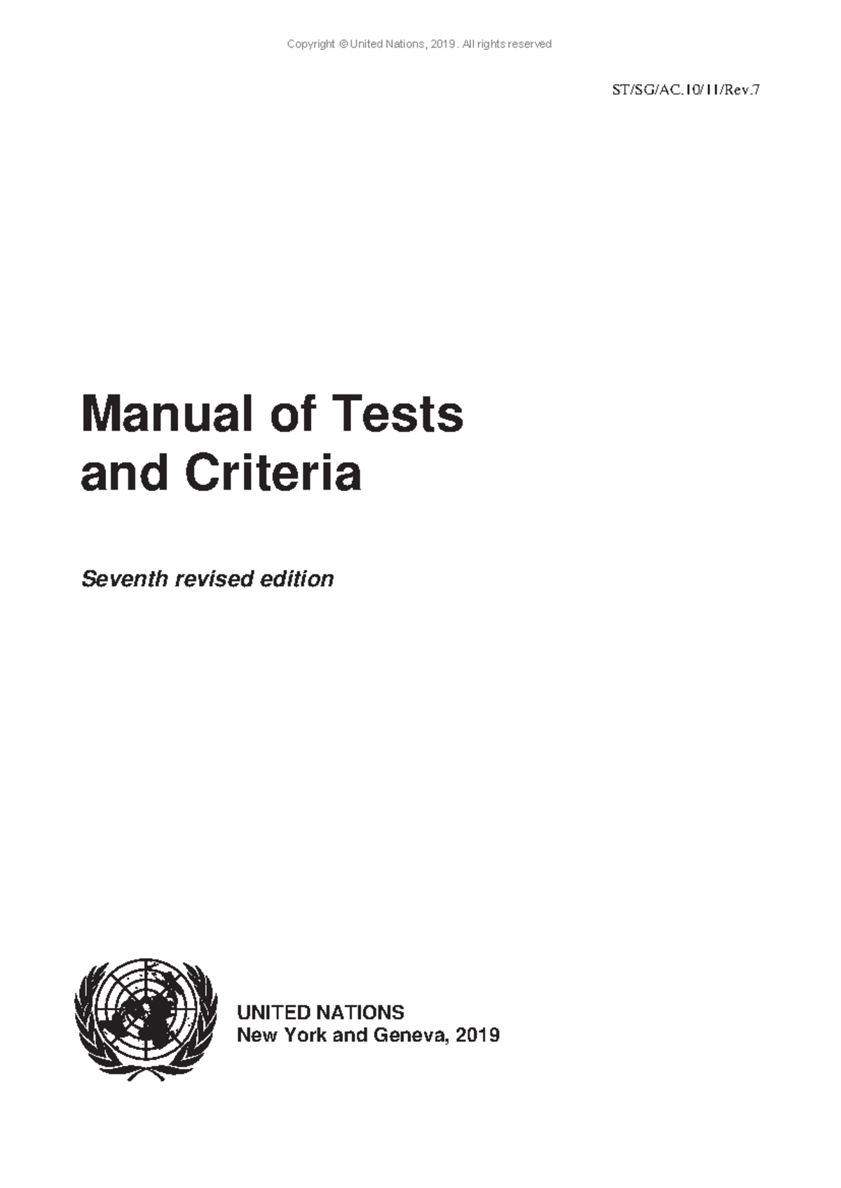 UN 38.3 Manual of Tests & Criteria: Lithium Battery Safety Standards ...