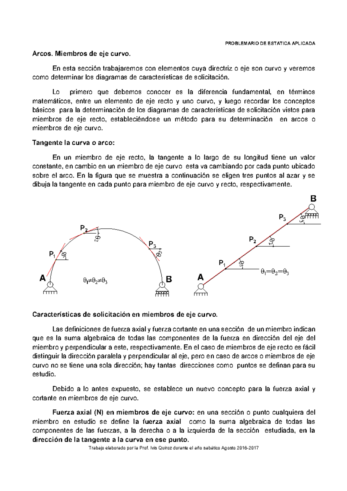 Características de solicitaciones de estructuras de eje curvo con ...