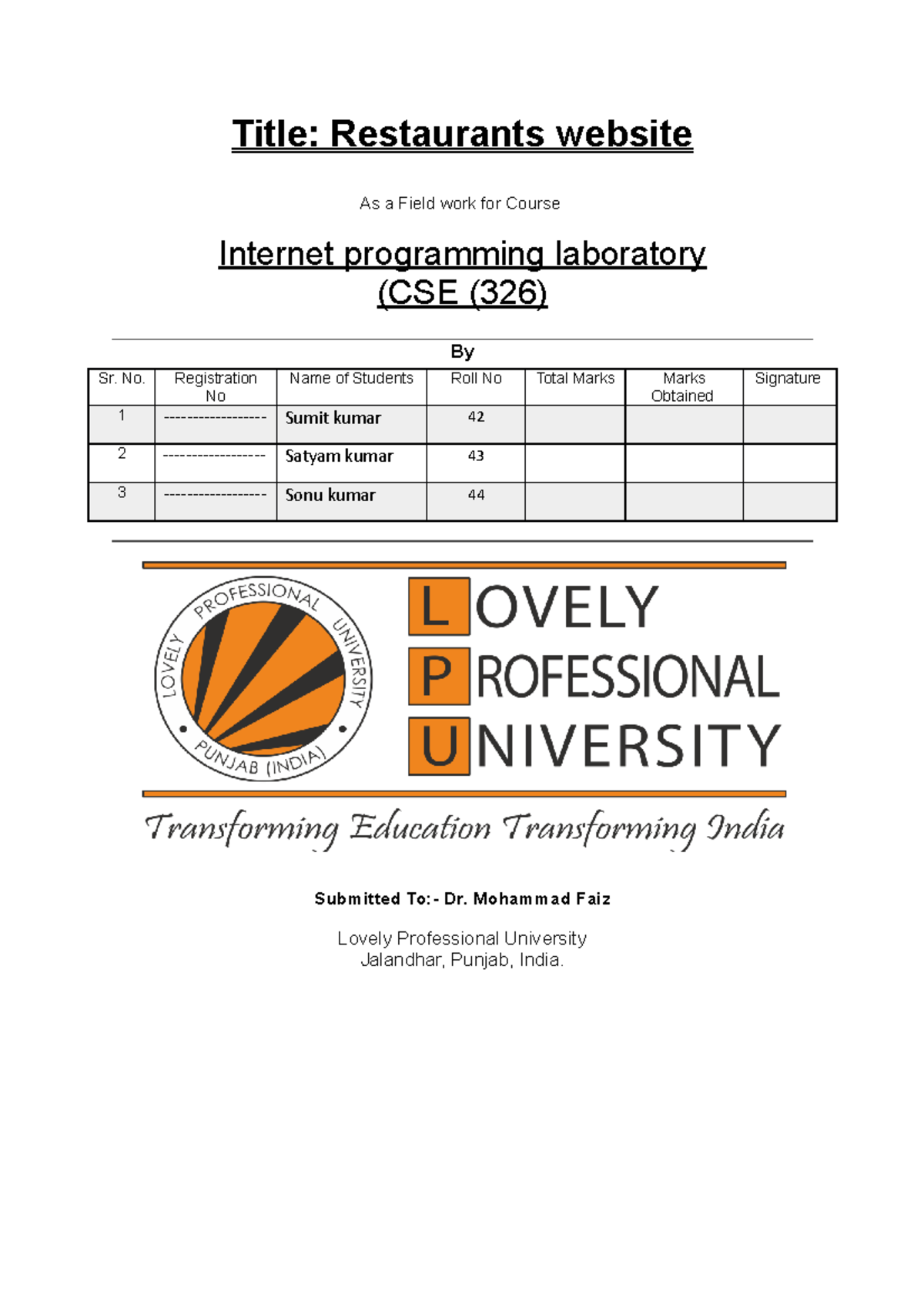 Progress Report on Restaurant Website Development (CSE 326) - Studocu