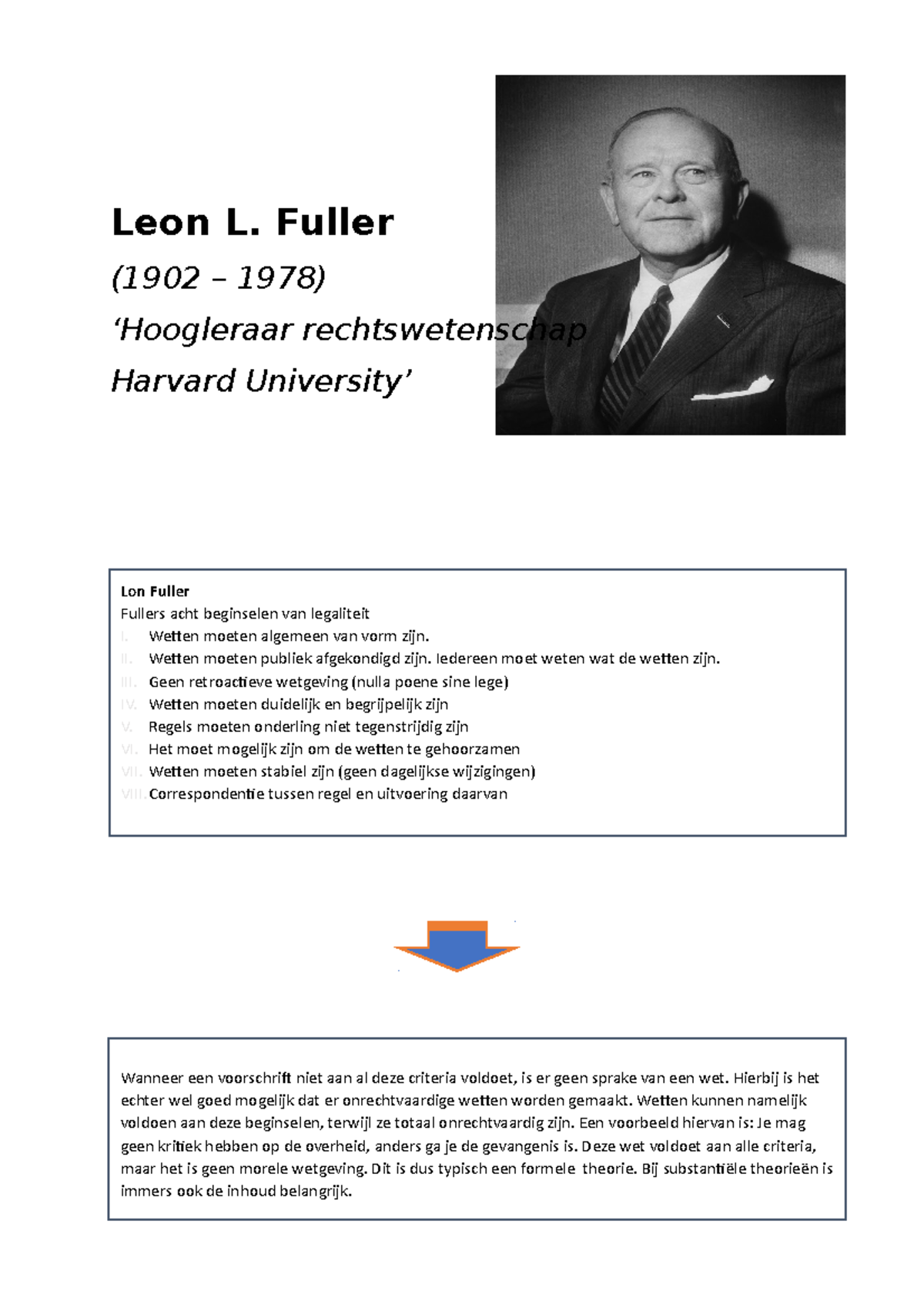 LEON L. FULLER - Overzicht van Zijn Acht Beginselen van Legaliteit ...