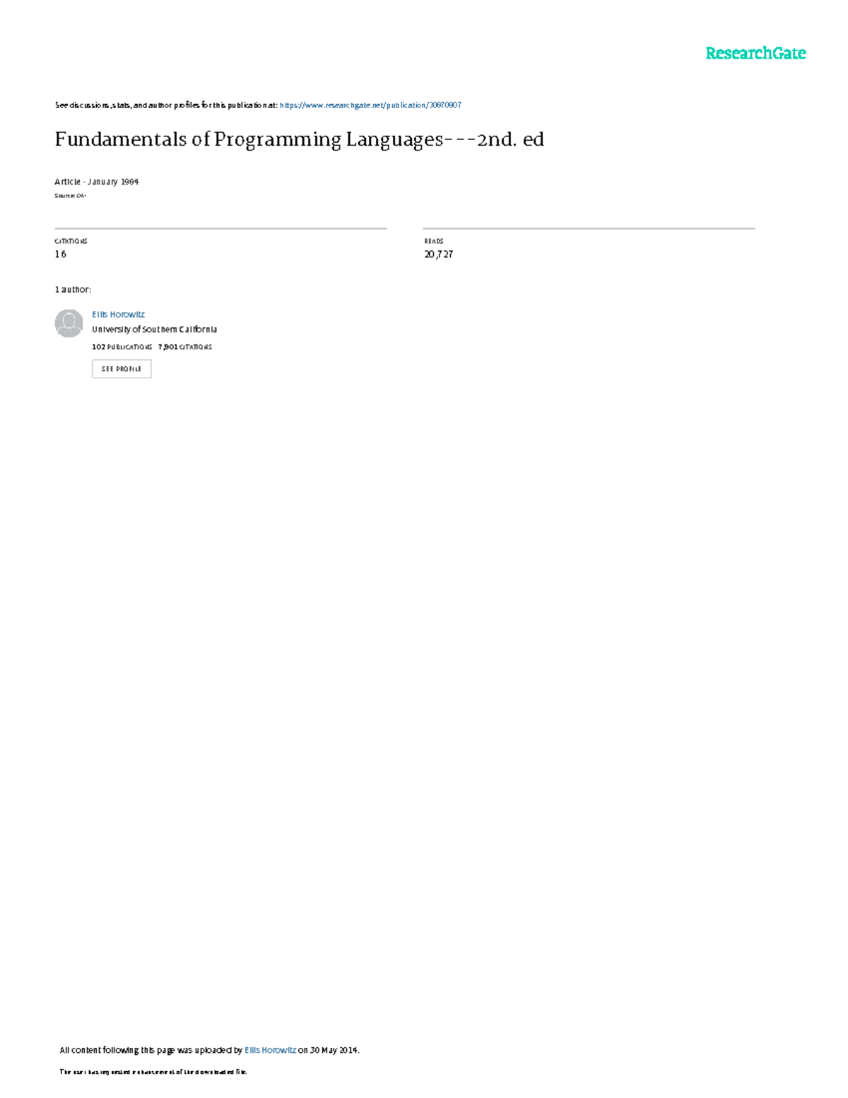Fundamentals of Programming Languages-2nd ed - See discussions, stats ...