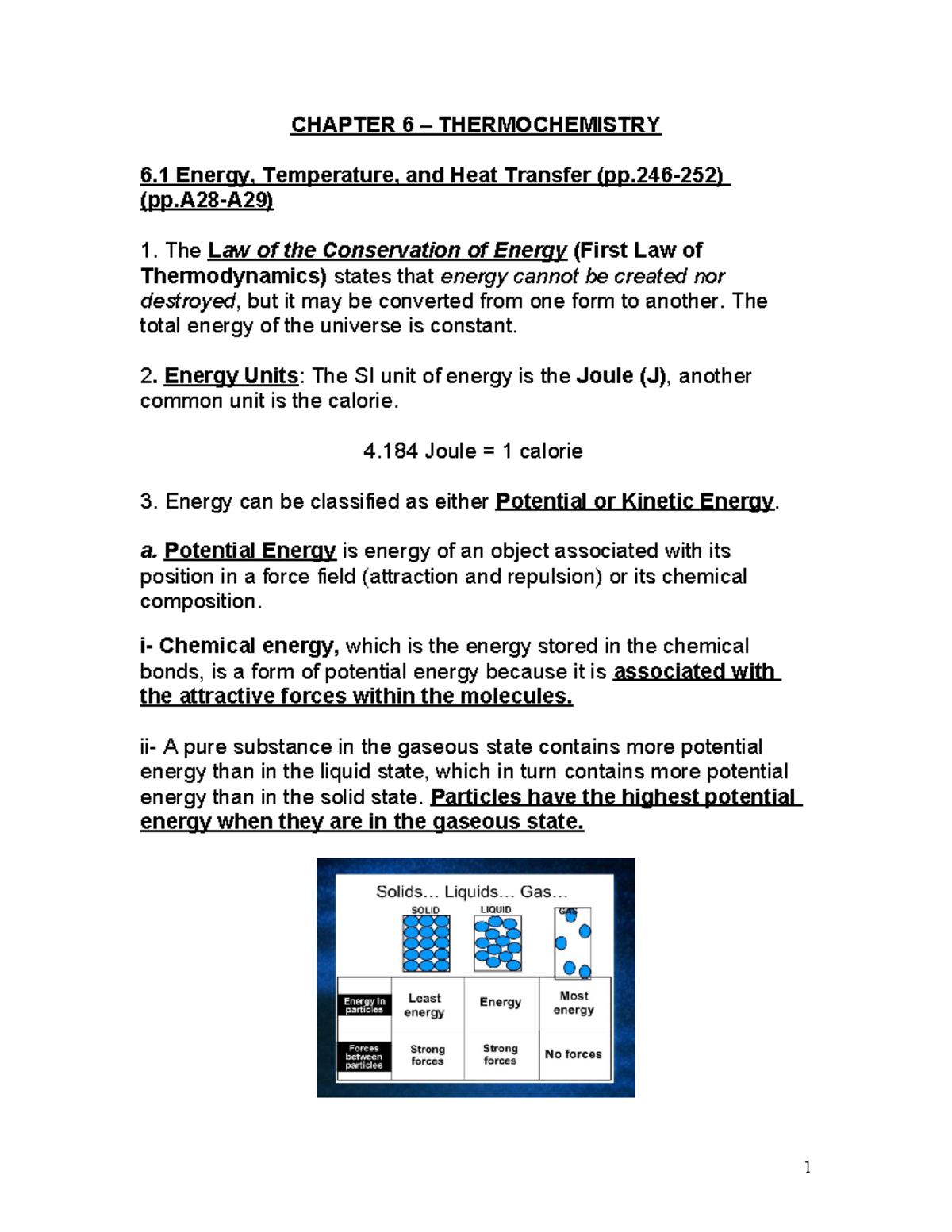 Chapter 6 Thermochemistry: Energy, Heat Transfer, and Hess's Law - Studocu