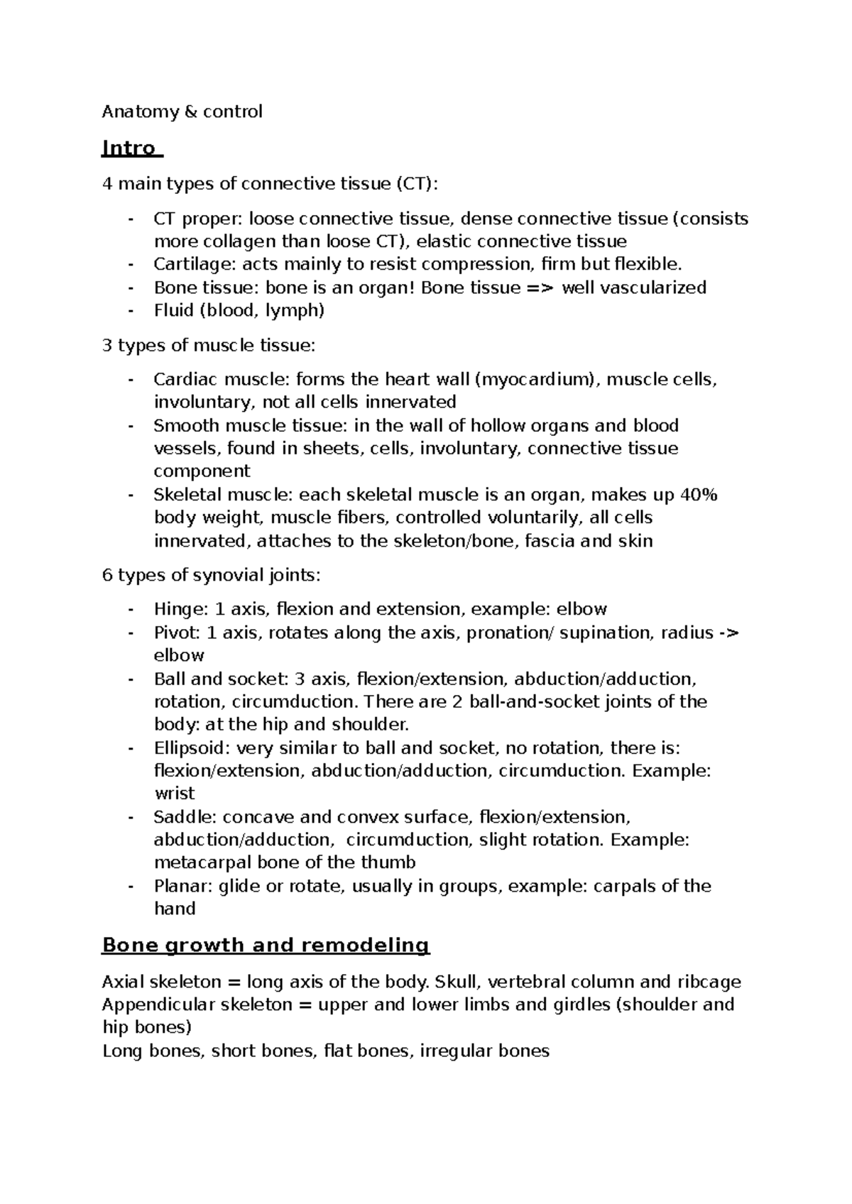 Anatomy & Control: Overview of Connective Tissue and Muscle Types ...