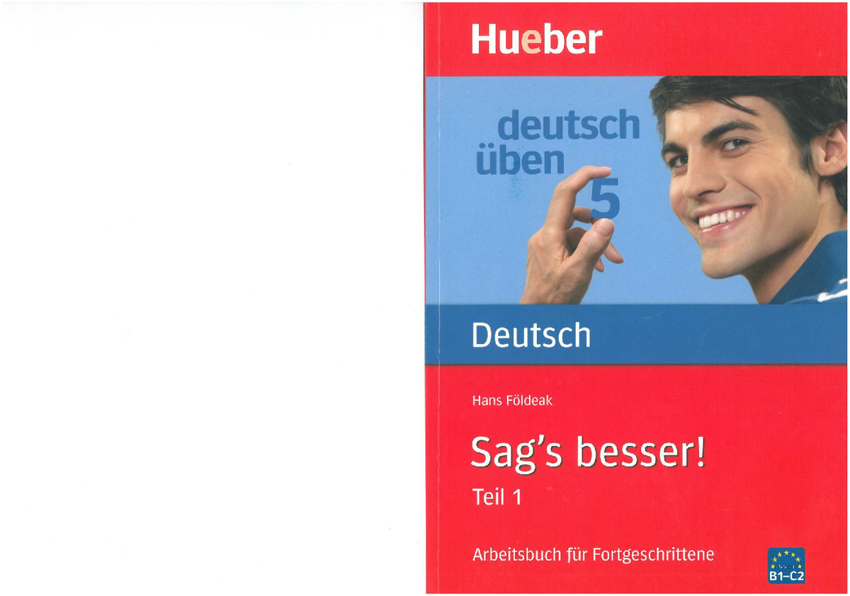 Sags besser 1 - The book had answers on the back - Hueber deutsch üben ...