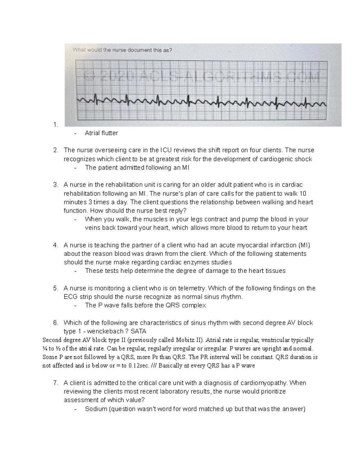 BSN Cardiac Exam - Advanced Adult Health Nursing Insights - Studocu