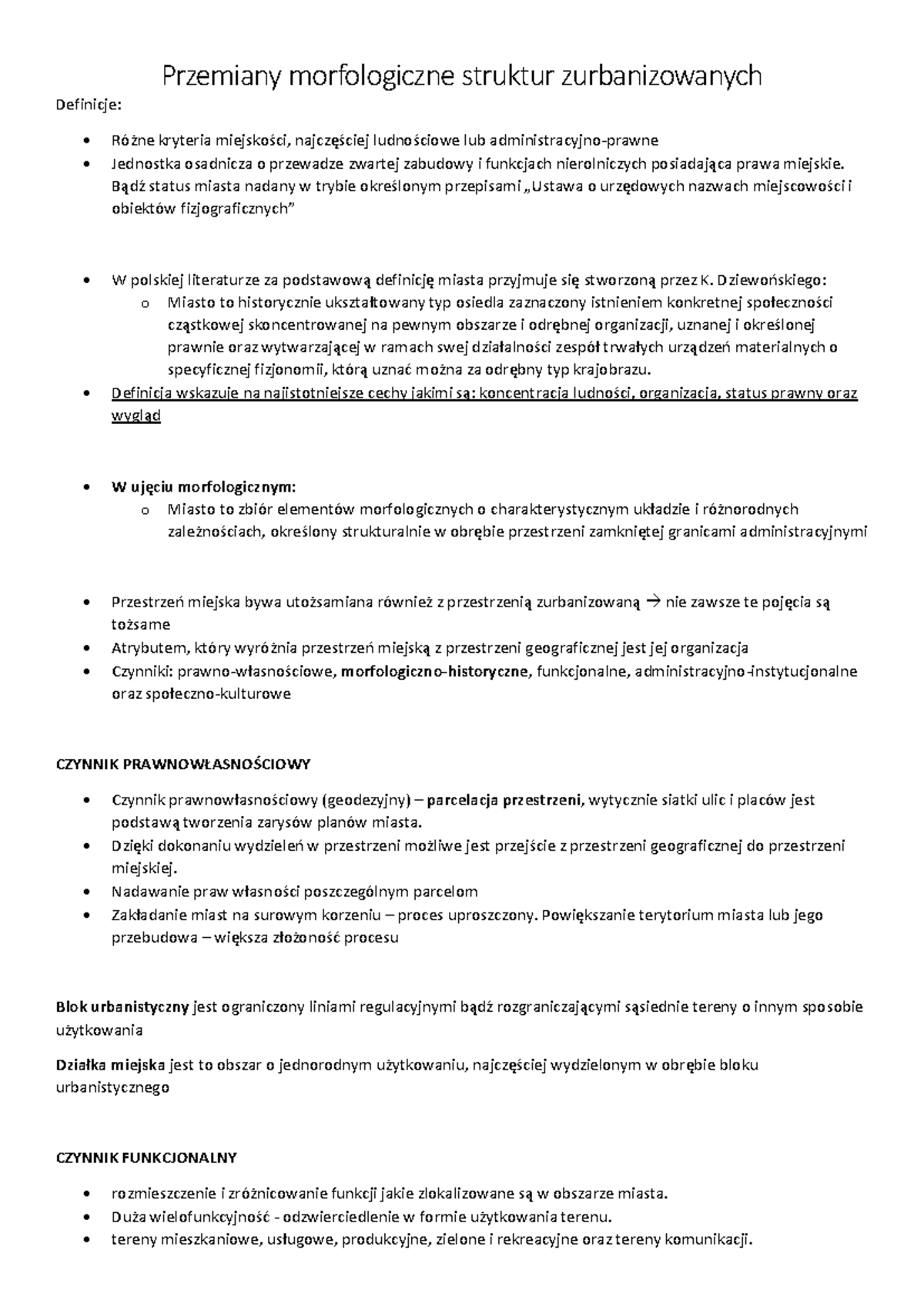 Przemiany morfologiczne struktur zurbanizowanych: Definicje i Analizy ...