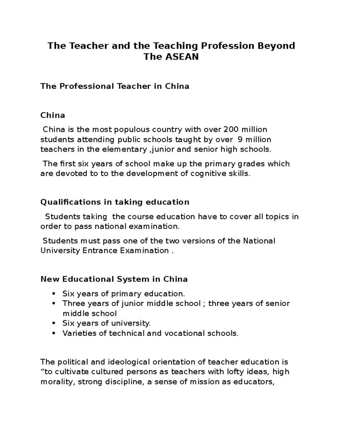 Teaching Profession - The Teacher and the Teaching Profession Beyond ...