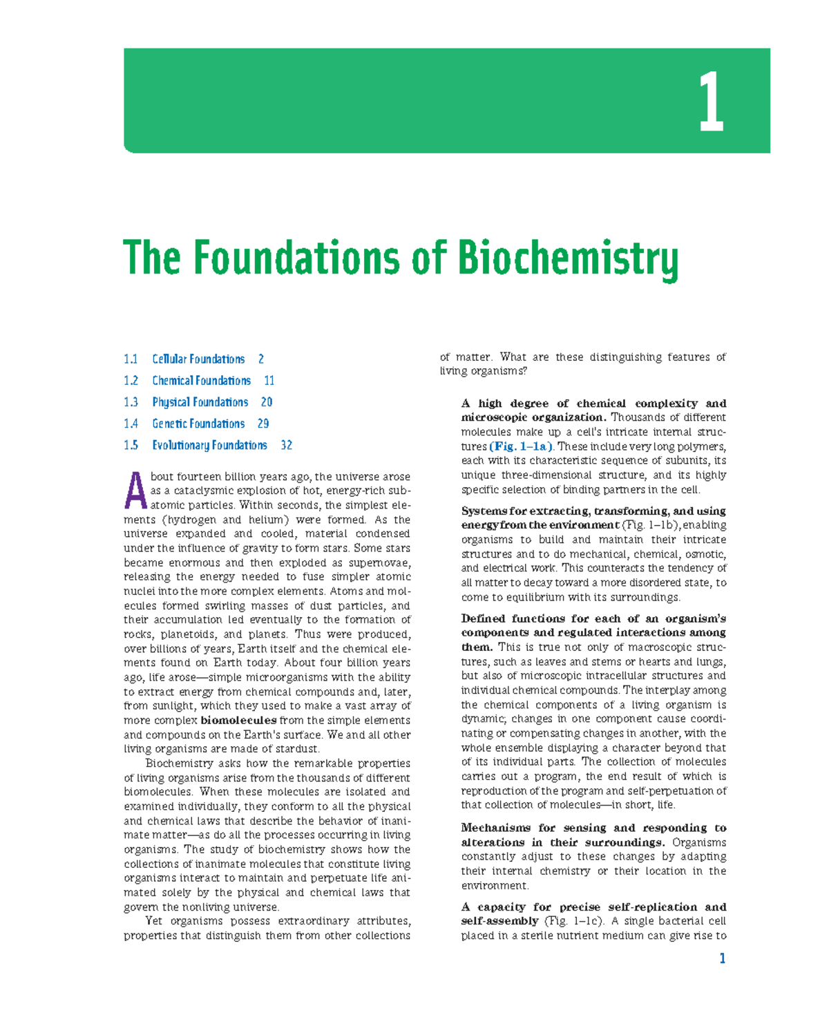 Lehninger Biochemistry: Chapter 1 - Foundations of Life and Cells - Studocu