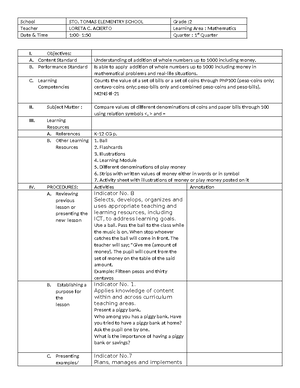 Roles in a Stage Production - Detailed Lesson Plan in Arts 10 I ...