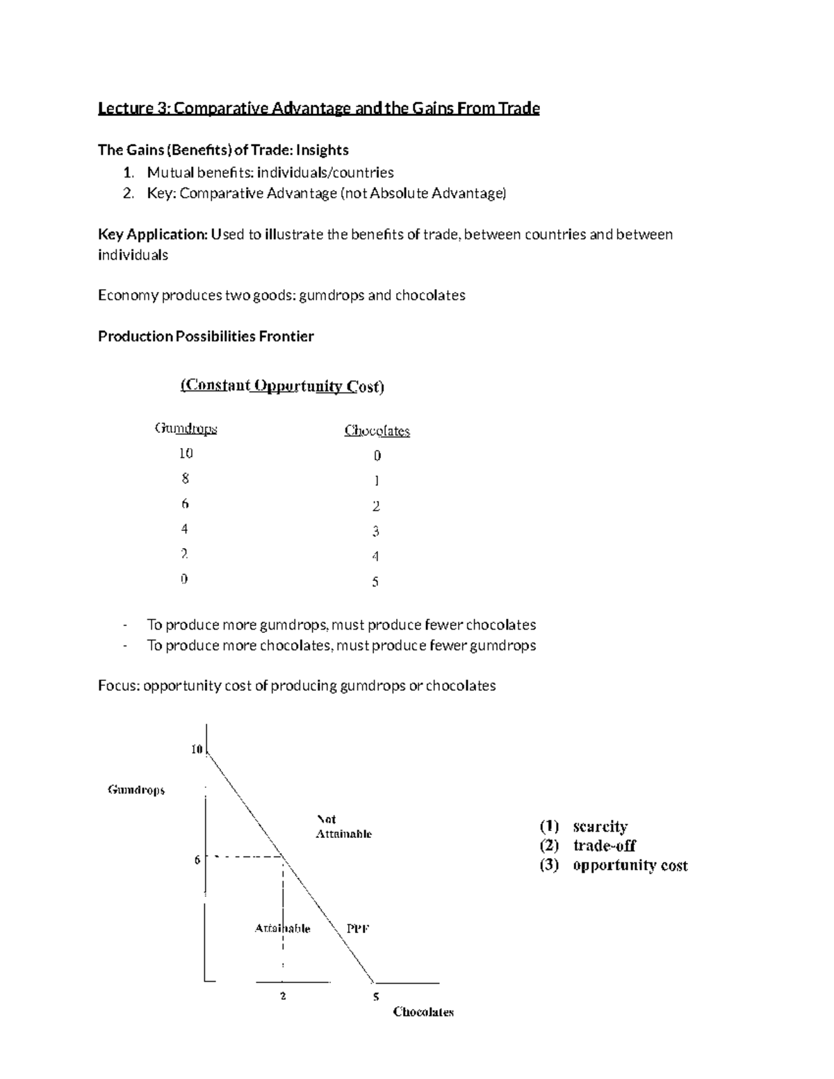 ECO101 Lec 3 - Comparative Advantage and Gains From Trade Notes - Studocu
