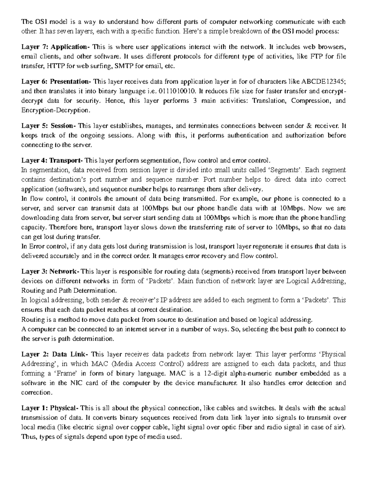 OSI Model - The OSI model is a way to understand how different parts of ...