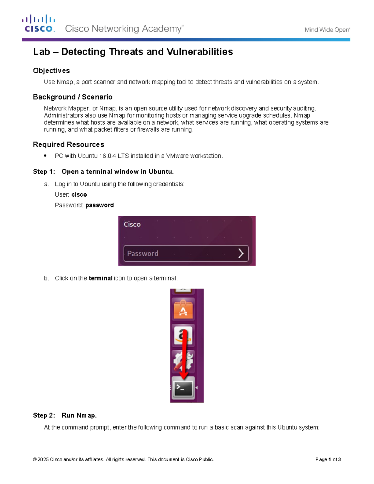 Lab Exercise 3.1 - Detecting Threats and Vulnerabilities - Lab ...