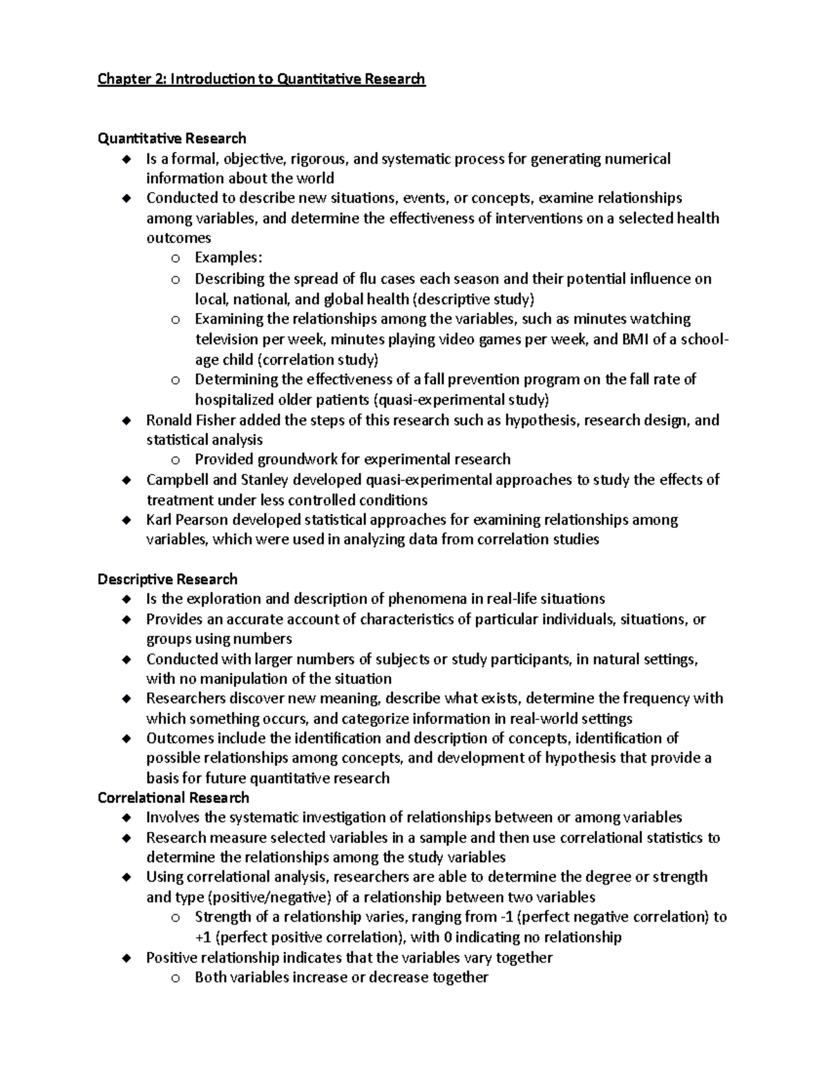 Chapter 2 - Introduction to Quantitative Research - Chapter 2 ...