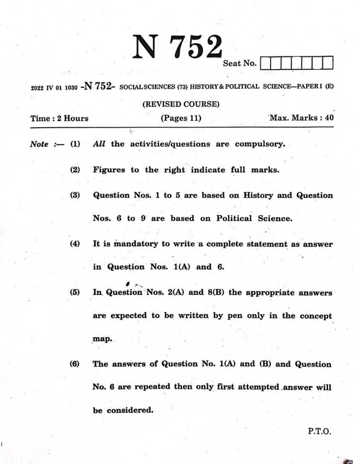 N 752 Final Exam: History & Political Science (2022) - Studocu