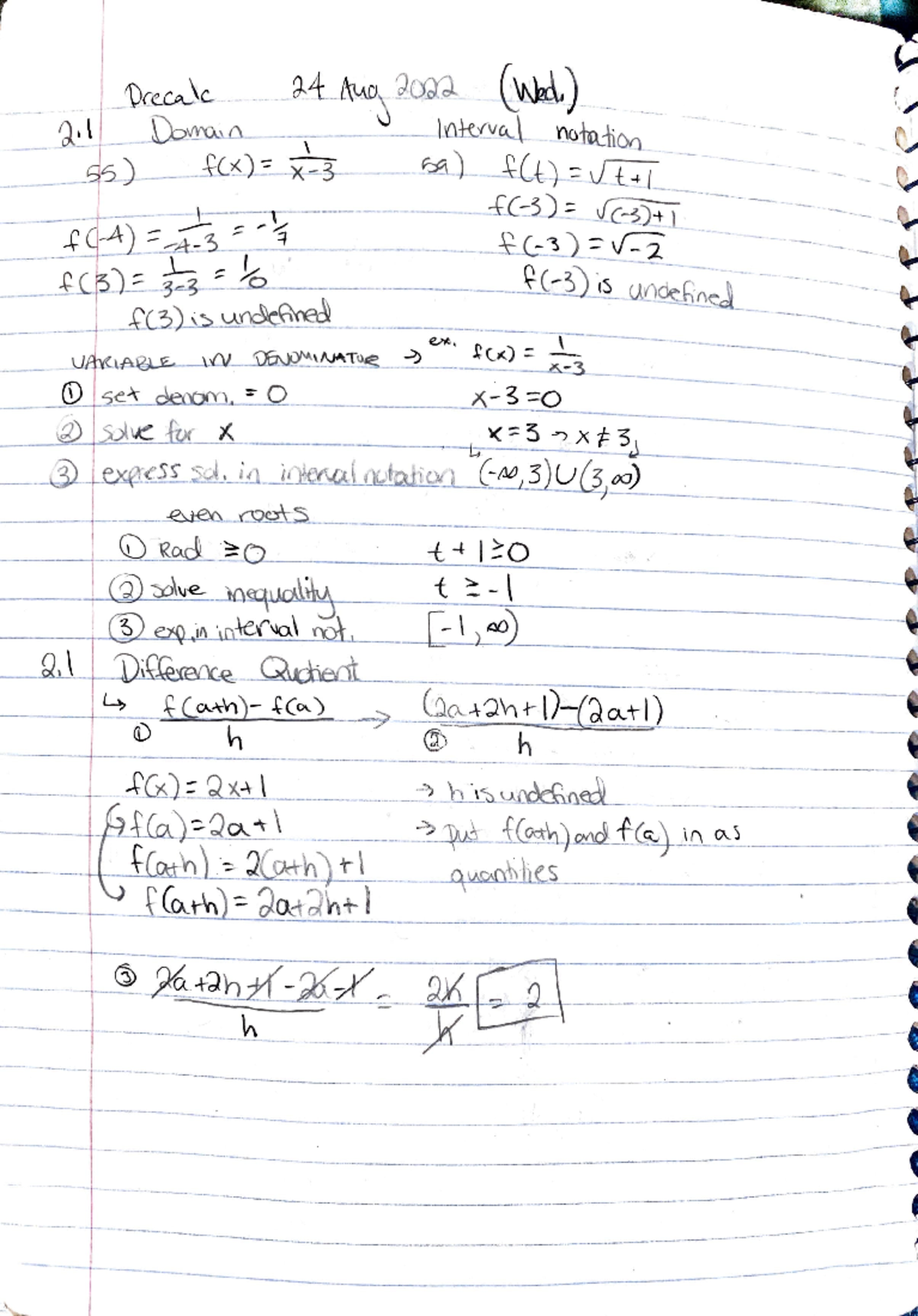 Math 1022 2.1 Notes with Content video notes - Drecalc 24 Aug 2022 (Wed ...