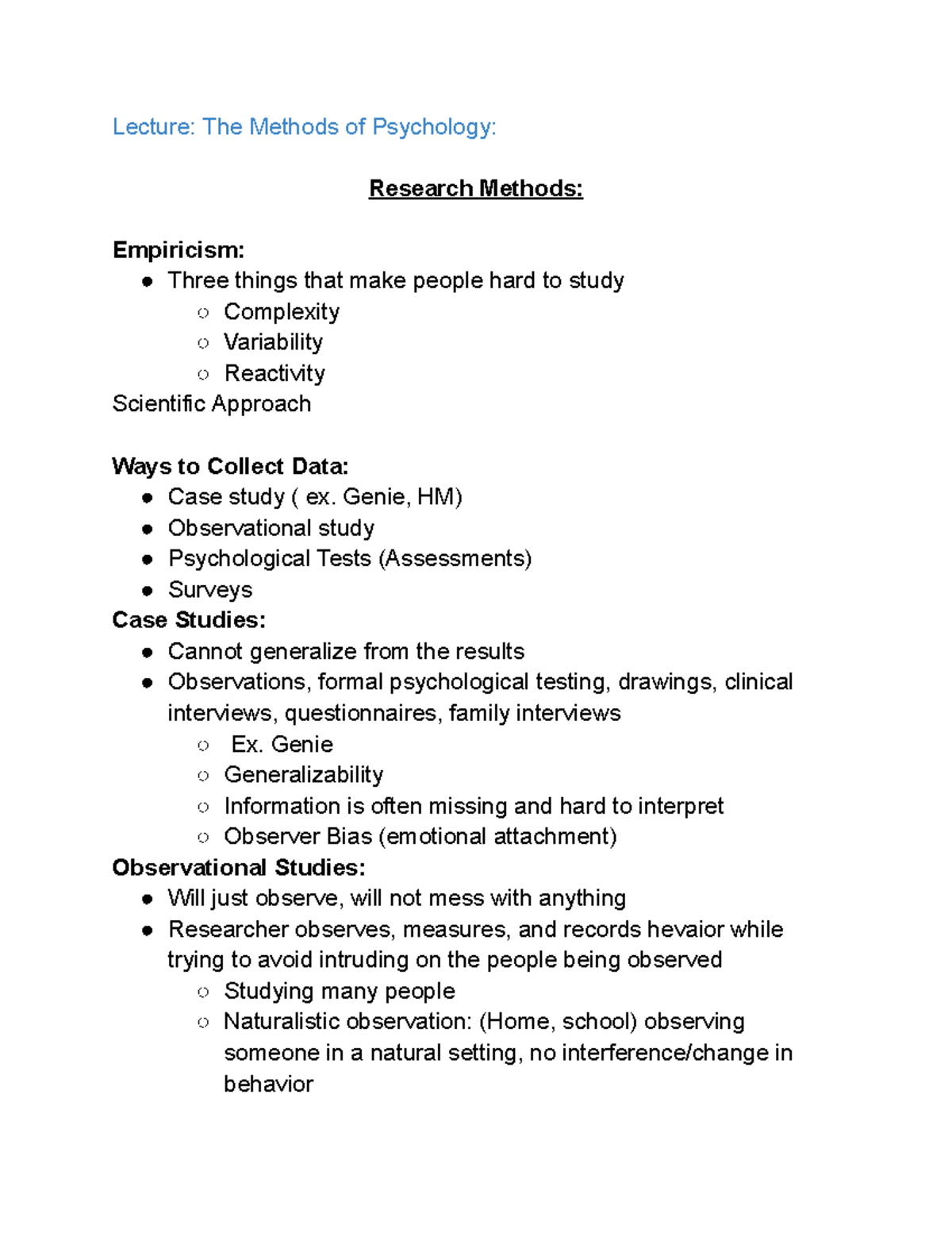 Psychological Research Methods: Reliability, Validity & Ethics (PSY 101 ...