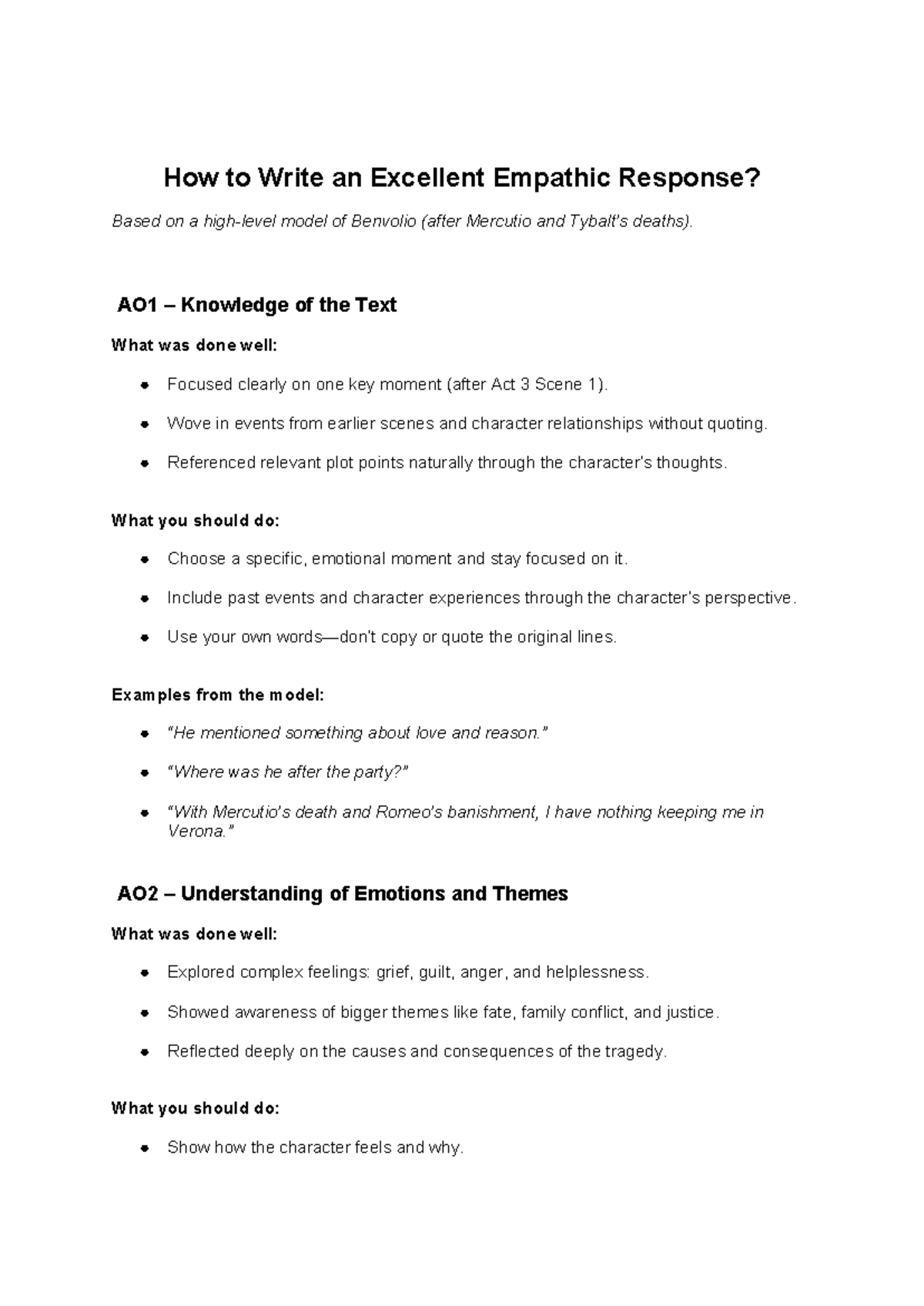 Empathic Essay Guide: Writing with Depth and Emotion - Studocu